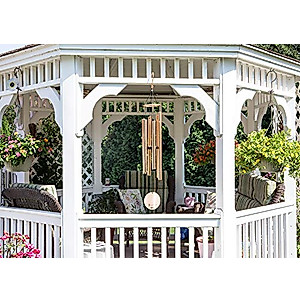 Nature’s Melody Aureole Tunes Wind Chimes – Outdoor Windchime with 6 Tubes Tuned to B Pentatonic Scale, 100% Rustproof Aluminum, Powder Finish & S Hook Hanger for Sympathy, Memorial Gift or Zen Garden