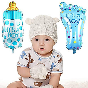 JKJF Baby Foil Balloon Pacifier Baby Balloons Teat Bottle Feet Balloon for Gender Reveal Party Baby Birth Shower Party - Giant 6 Pcs