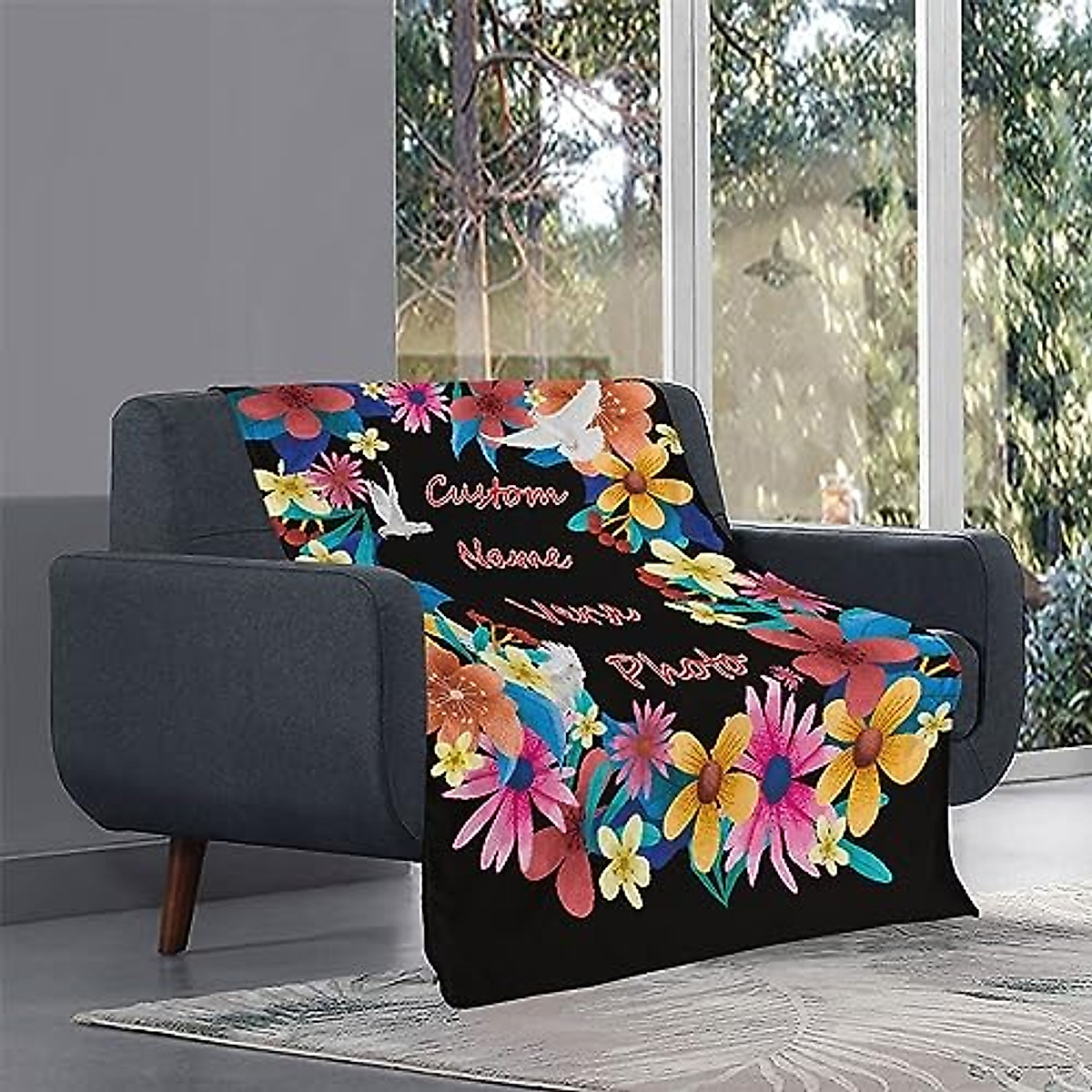 Psesaysky Customize Blanket for Bed Ultra Soft Printed Flannel Throw Blanket High Density Coral Velvet Throw Blanket Comfortable for Kids, Women & Man (XL Size 130 * 150cm)
