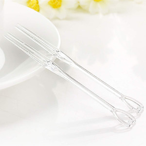 HuiYouHui 300 Disposable Fruit Forks safety and sanitation 3.5" Length Plastic Cocktail Picks Sticks heart shapes Cute Food Pick Party Supplies Plates Picks Dessert Forks Cake Forks