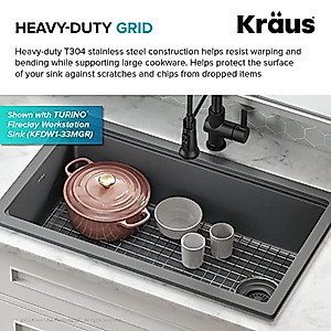 KRAUS Stainless Steel Bottom Grid (29 3/8 in. x 14 3/8 in.) for 33 in. Turino Workstation Drop-In/Undermount Fireclay Kitchen Sink KFDW1-33GWH and KFDW1-33MGR, KBG-FC3015