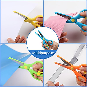 BURVAGY 45-Pack Preschool Training Scissors,Children Safety Scissors,Blunt Kids Craft Scissors,Pre-School Training Scissors,Art Craft Scissors…