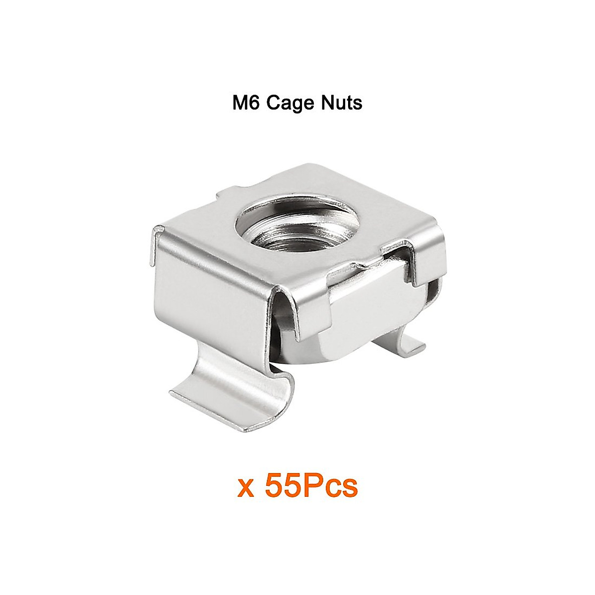 uxcell 55 Pack, M6 Cage Nut, 304 Stainless Steel for Server Shelf Cabinet