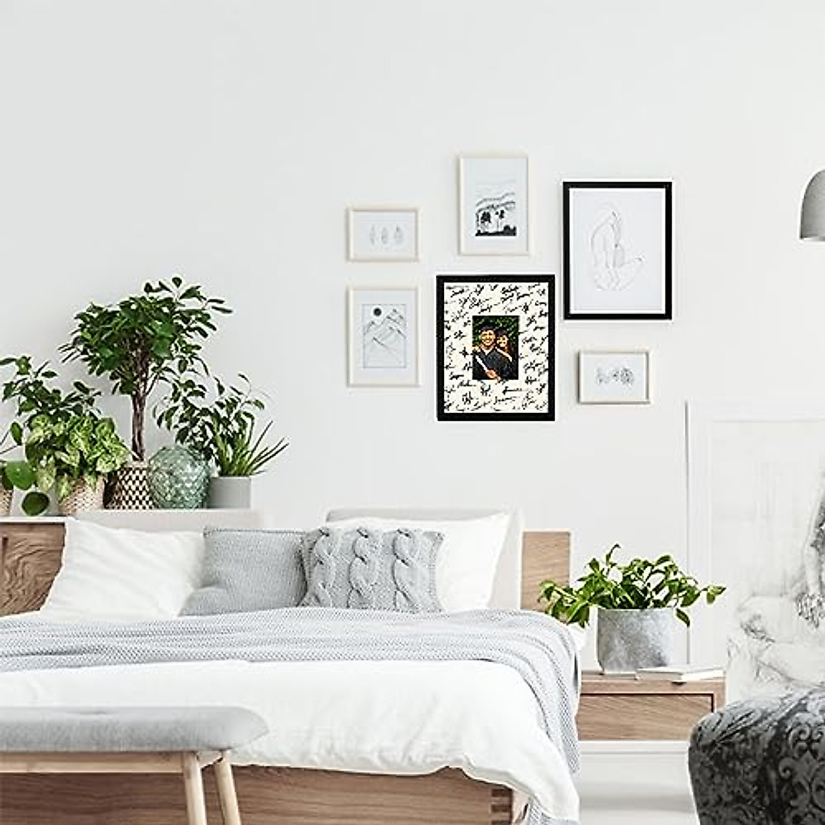 GraduationMall 11x14 Signature Picture Frame Holds 5x7 Photo with White Mat for Wedding Graduation | Wall or Tabletop Display