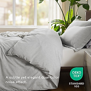 Bedsure Bundle of Ruched Sheet Set and Cationic Dyed Duvet Cover Set, Cal King Size