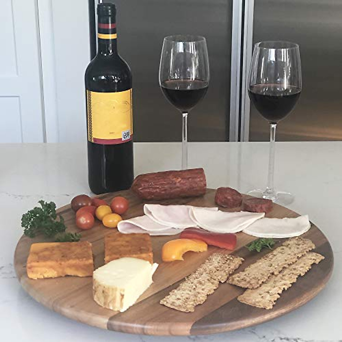 Woodard & Charles Round Lazy Susan Turntable with Stainless Steel Ball Bearing Mechanism (Brown)