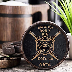 Swords don't kill DM's do Beer Mug. D20 Wooden Beer Mug. Dungeon and Dragons Mug. Dungeon Master Personalized Mug. D&D Gift. DnD Beer Stein. Gift for Men. Gamer Gift. Beer Tankard. Gift for Him K250