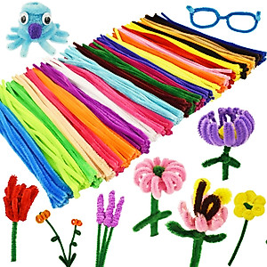 862 Pieces Kids Art & Craft Supplies Set DIY Activities & Parties Pipe Cleaners Craft Set 200 Pcs Pipe Cleaners 454 Pcs Pom Poms 208 Pcs Wiggle Eyes Self Adhesive1