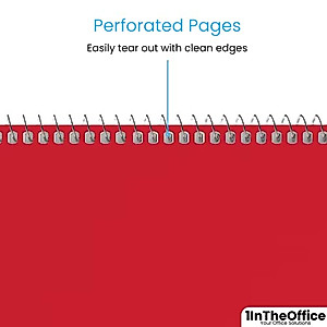 1InTheOffice 1-Subject Wirebound Notebook, College Ruled, 80 Sheets, Spiral Notebook 5x7, 7 3/4" x 5", 3/Pk