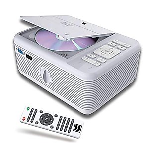 RCA RPJ140 Projector With Built-in Bluetooth & DVD Player - Movie Projector - 1080P Supported For HD, Video & Screens - Portable DVD Projector For Home Theater Compatible With Phone, Laptop, PS4, Xbox