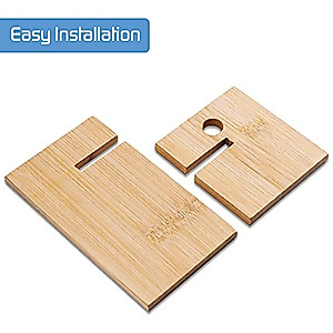 LIFATION Bamboo Phone Stand with Charging Hole Detachable Portable Wood Mobile Phone Holder