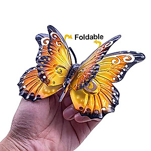 Daogtc Metal Butterfly Wall Art Decor - 6.5" Outdoor Fence Decoration, Hanging for Garden Yard Living Room Bedroom Patio Balcony,Gift for Family Friends(4 Pack)