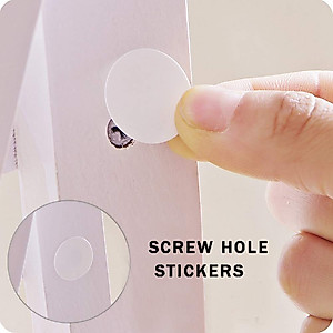 3 Sheets Screw Hole Stickers, 54 in 1 Self Adhesive Screw Covers Caps PVC Material Dustproof Sticker for Wooden Furniture Accessories (0.83inch/21mm, White)