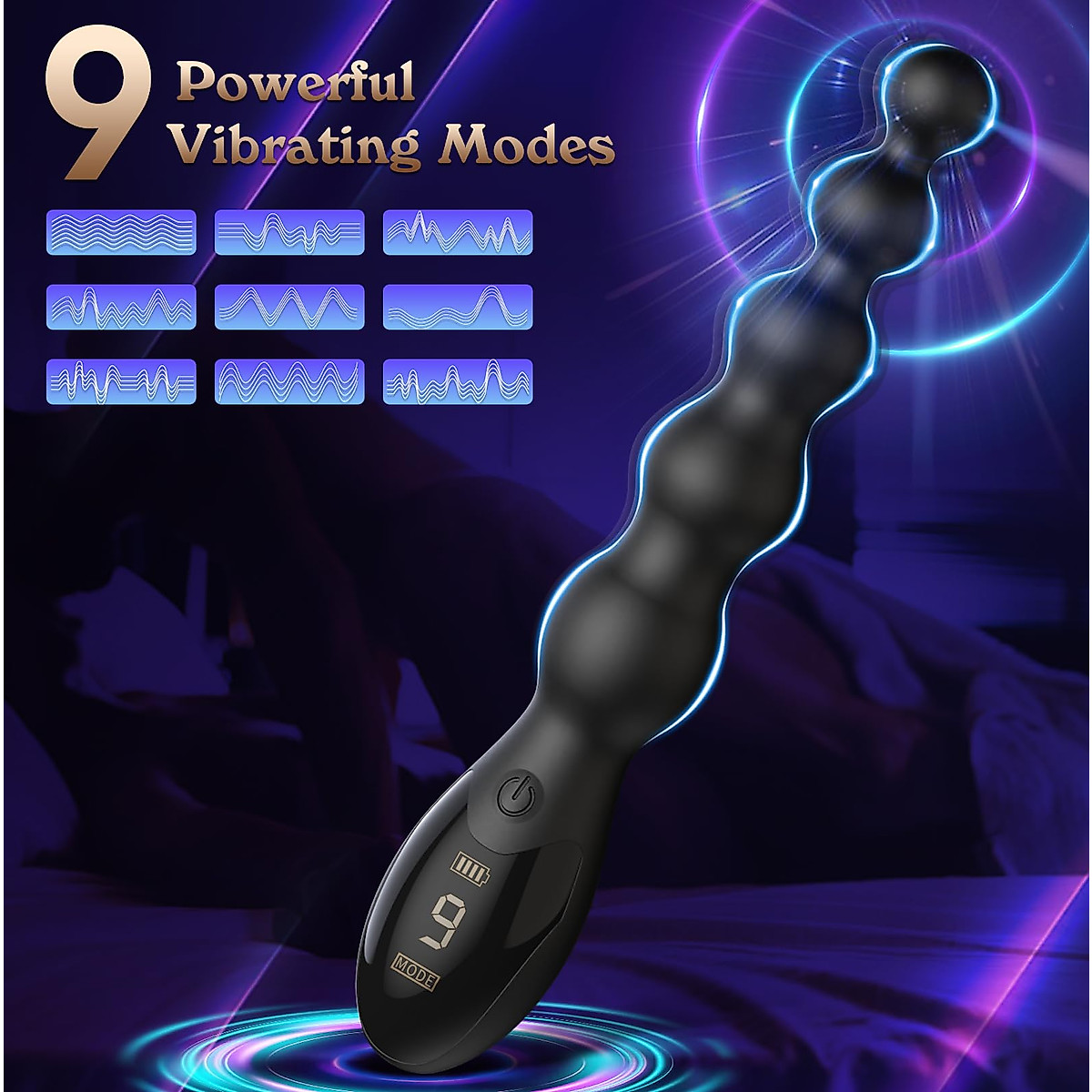 Male Sex Toys Anal Beads Butt Plug - Adult Toys Anal Toys Sex Toys for Men Adult Toy Sex Toy Anal Vibrators Graduated & Display Design Anal Toys Dildo Prostate Massager with 9 Vibration Modes