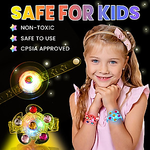 SCIONE LED Light Up Bracelets Party Favors for Kids 4-8 8-12, 48 Pack Goodie Bag Stuffers Classroom Prizes, Pinata Stuffers, Return Gifts for Kids Birthday Halloween Christmas Valentines Party Faovrs