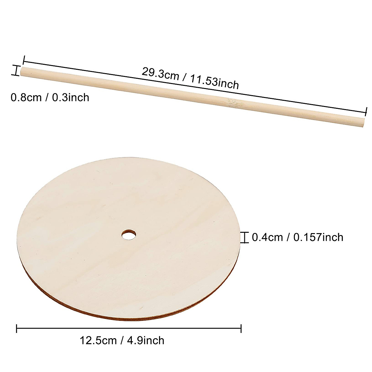 Ponpon 4pcs Wood Donut Stands Bagels Display Holder Reusable Doughnut Dessert Stand for Wedding Birthday Treat Parties