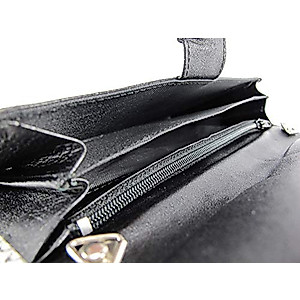 PELGIO Genuine Cobra Snake Skin with Head Leather Women's Trifold Clutch Wallet Purse Natural