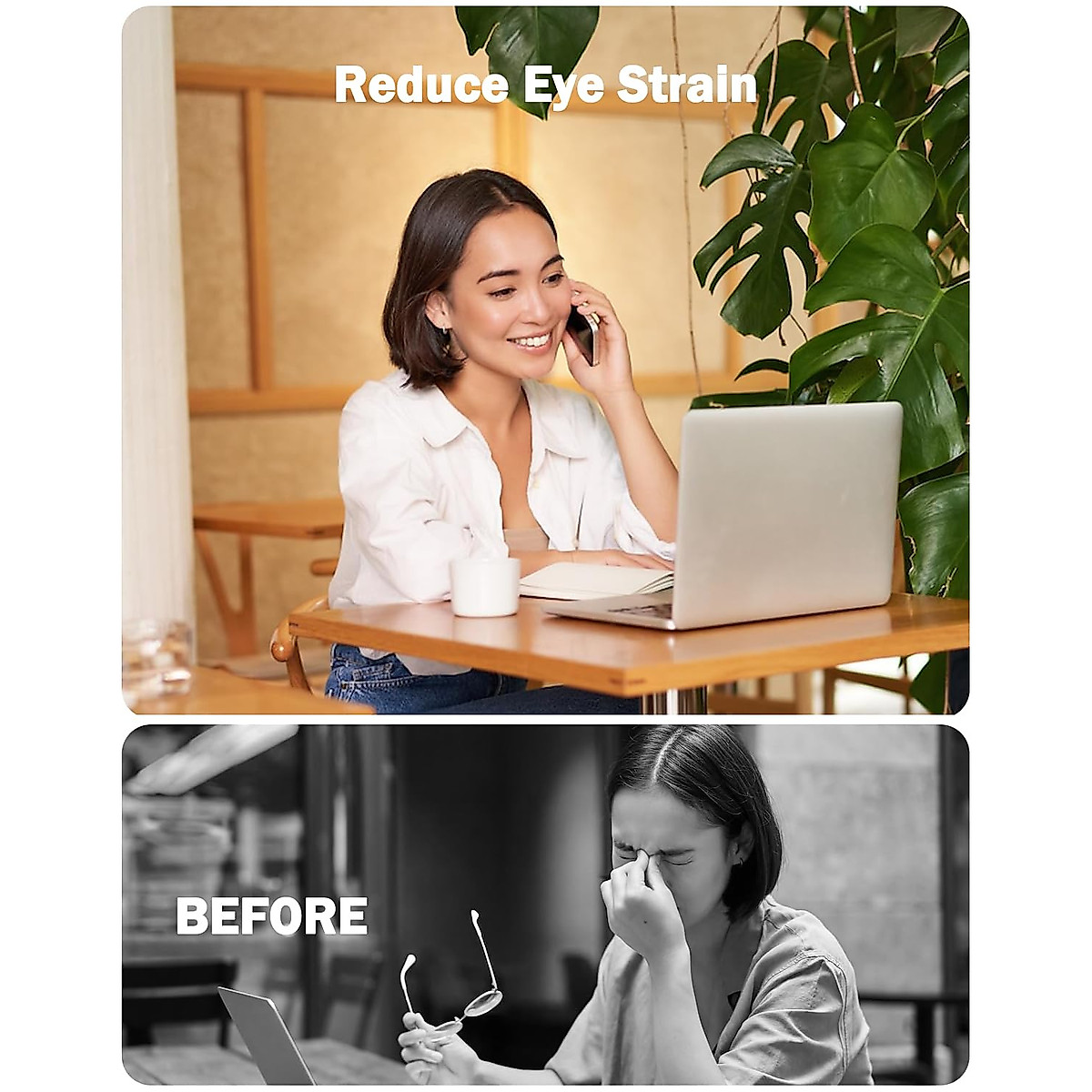 F FORITO 2-Pack 15.6 Inch Anti Blue Light Laptop Screen Protector, Eye Protection Anti Glare Matte Computer Screen Cover for 15.6" Laptop with 16:9 Aspect Ratio, Reduce Eye Strain and Touch Sensitive