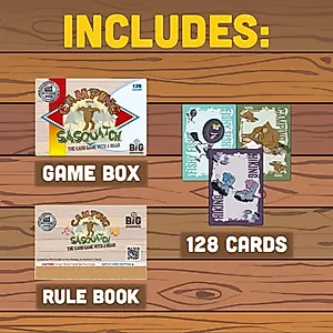 Camping with Sasquatch by Big Discoveries - A 128-Count Family Card Game with a Roar! | Fun Rummy Meets Slapjack Card Games for Kids, Teens, Adults, and Families