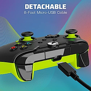 PDP Wired Xbox Game Controller - Licensed for Xbox Series X|S/Xbox One, Dual Vibration Gamepad, App Supported - Electric Black/Yellow (Amazon Exclusive)