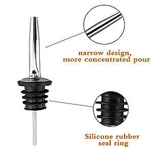 2 Pack Liquor Bottle Pourers,Stainless Steel Tapered Pour Spout,Wine Pourer with Dust Caps for 3/4" Bottle Mouth,Oil Bottles,Wine Bottles