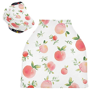 Nursing Cover Breastfeeding Scarf Watercolor Peaches- Baby Car Seat Covers, Stroller Cover, Carseat Canopy(8ya7a)