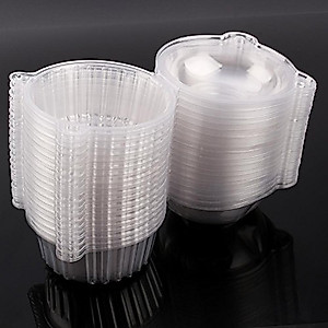 Individual Cupcake Container, 400Pcs Single Cupcake Muffin Dome Holders Plastic Cupcake Box Dome Pod, 17.7 x 9.4 x 4.3 inch