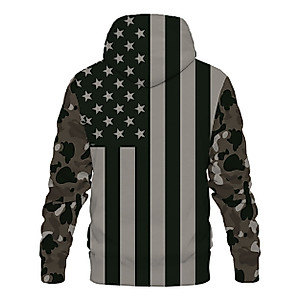 SYAIMN Unisex 3D Pullover Hoodies for Men Women Black Strip Graphic Hooded Hoodie with Pocket Medium