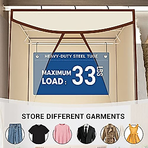 STORAGE MANIAC 2-Pack Hanging Garment Bag, Long Garment Cover for Closet, Clear Garment Bags for Storage, Large Garment Storage Bag for Dresses, Suits, Gown, Coat, Uniforms, Zipper Cover with Sealed Clear Window, Beige