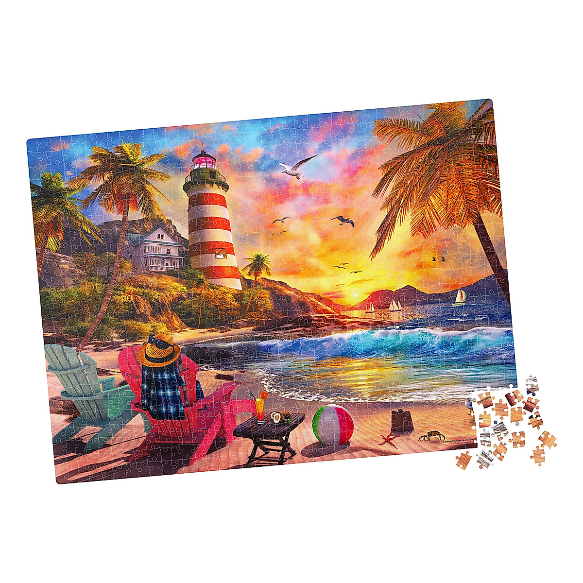 Big Ben Luxe 1000-Piece Jigsaw Puzzle, for Adults and Kids Ages 8 and up, Tropical Sunset