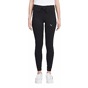 PUMA Womens Midweight Drawstring Jogger Leggings with Side Pocket (Small, Black)