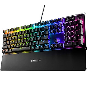 SteelSeries Apex 5 Hybrid Mechanical Gaming Keyboard – Per-Key RGB Illumination – Aircraft Grade Alu with Rival 3 Gaming Mouse