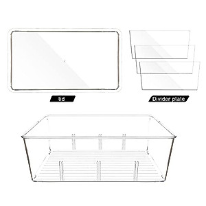 ZHOMA Drawer Organizers with Cover - Vanity Cases Clear Plastic Storage Bins