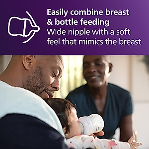 Philips AVENT Natural Baby Bottle with Natural Response Nipple, Clear, 9oz, 4pk, SCY903/04