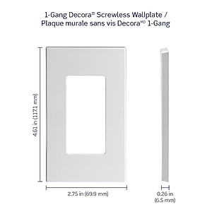 Leviton 80301-SE 1-Gang Decora Plus Screwless Wall Plate - Black