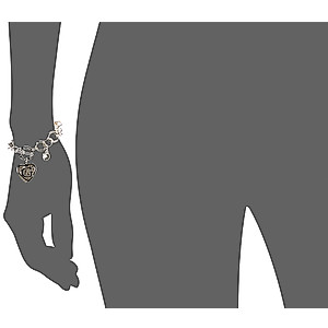 GUESS Toggle Chain Bracelet with Logo Heart Link Charm Bracelet