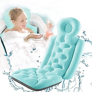 Bath Pillow, Bathtub Pillow Non-Slip Bath Mat Bath Pillow Anti- Bathtub Spa Cushion for Full Body Back Support Comfort Head Rest Ideal Hot Tub Accessories