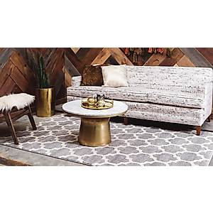 Unique Loom Trellis Collection Area Rug - Philadelphia (4' 1" x 6' 1" Rectangle Dark Gray/Beige)