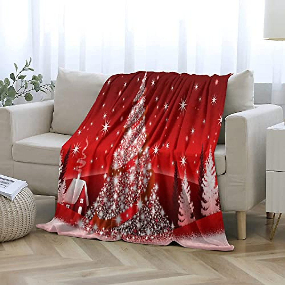 Christmas Blanket Super Soft Throw Blanket, Light Weight Plush Christmas Tree Blankets Living Room Sofa Beding for Kids Adults for All Season 50"X60", Throw Blanket Warm Fuzzy Plush Blanket