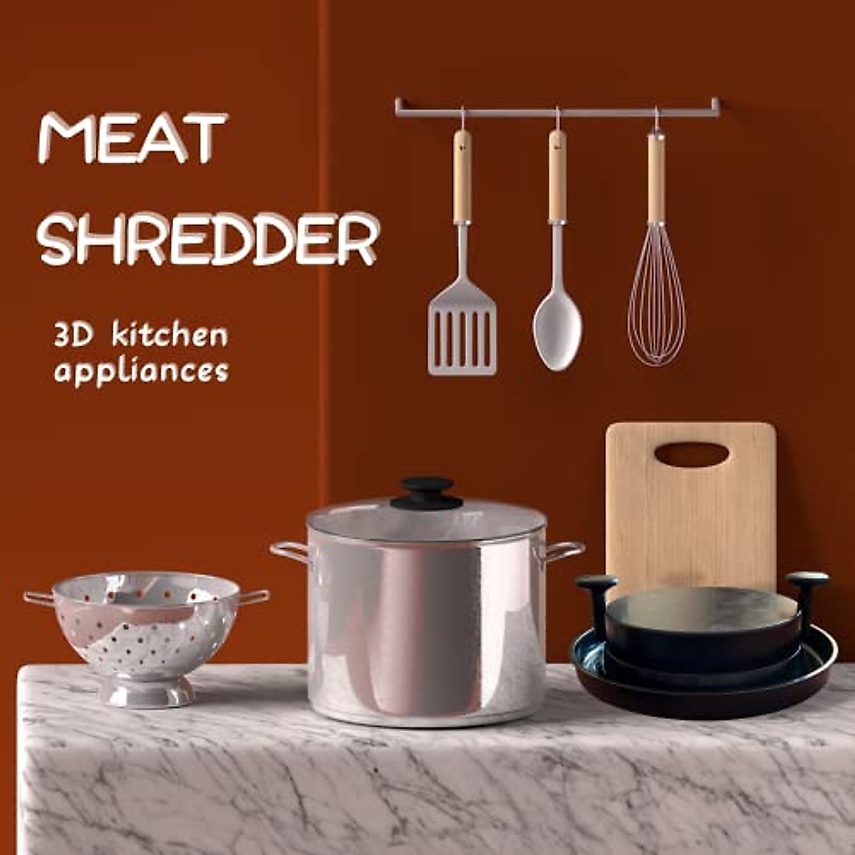 LORELEJAM Chicken Shredder Tool, 25CM/9.8" Meat Shredder Pro Shred Machine Pulled Pork Claws Meat Grinders Kitchen Gadgets Black