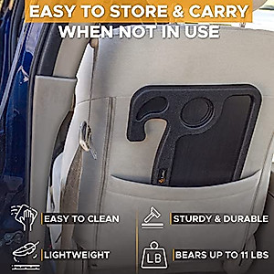 EcoNour 2 in 1 Car Steering Wheel Desk | Steering Wheel Tray for Laptop Car Mount with Pen Holder | Car Food Tray for Eating with Drinks Holder | Multipurpose Travel Car Accessories