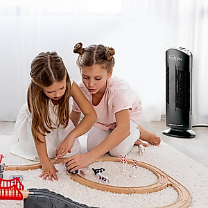 ENVION CA200 Ionic Pro Medium Room Silent Compact Tower Air Purifier with High and Low Settings, Removes Pollen, Smoke, and Irritant Particles, Black