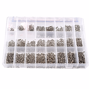 ZHIHUI Pan Head Self Tapping Screw Small Phillips Cross Recessed Round Head Wood Bolt Assortment Kit 304 Stainless Steel M1 M1.2 M1.4 M1.7