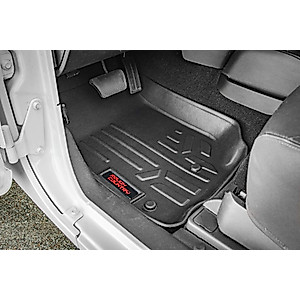 Rough Country All Weather Floor Mats Set for Chevy/GMC 1500 Extended Cab (1999-2006) - Custom Fit Rubber Floor Mats, Durable Rubber Truck Mats, Waterproof Truck Floor Mats