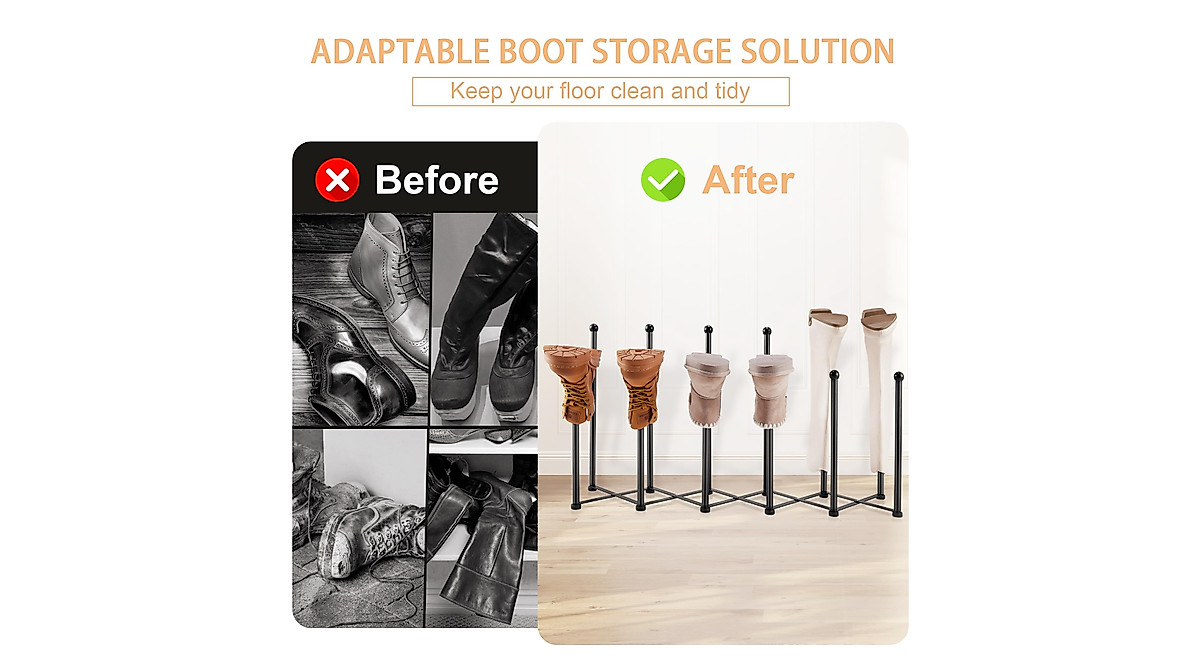 Housen Solutions Foldable Boot Rack for Tall Boots - Space Saver
