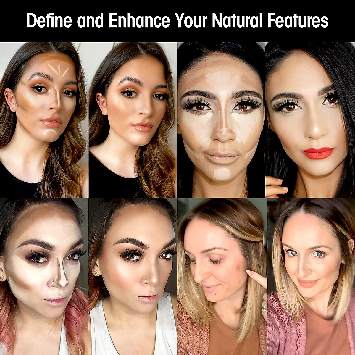 Cream Contour Concealer Palette,DE'LANCI 18 Color Contour Highlighting Makeup Palettes Kit,Contouring Pallet for Dark Circles,Redness,Natural Concealing Foundation Full Coverage,Cruelty Free