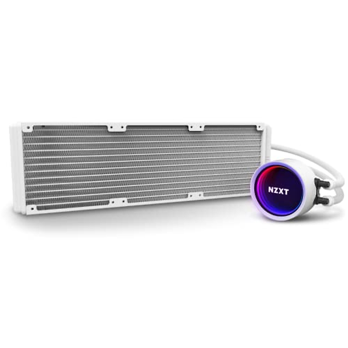 NZXT Kraken X73 RGB 360mm - RL-KRX73-RW - AIO RGB CPU Liquid Cooler - Rotating Infinity Mirror Design - Powered by CAM V4 - RGB Connector - AER RGB V2 120mm Radiator Fans (3 Included) - White