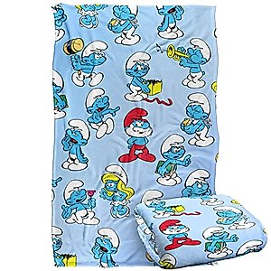 The Smurfs Blanket, 36"x58" Smurfs All Over Silky Touch Super Soft Throw Blanket