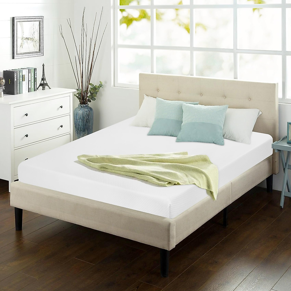 BLKMTY Queen Mattress 5 Inch Mattress Memory Foam Mattress Medium-Firm Mattress Breathable Bed Mattress for Pressure Relief & Cool Gel Mattress in Box CertiPUR-Us Certified Mattress, White