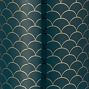 12" Jar with Lid - Modern Ceramic Dark Green and Gold Crackle Design Stoneware - Decorative Jar for Home or Office Accent